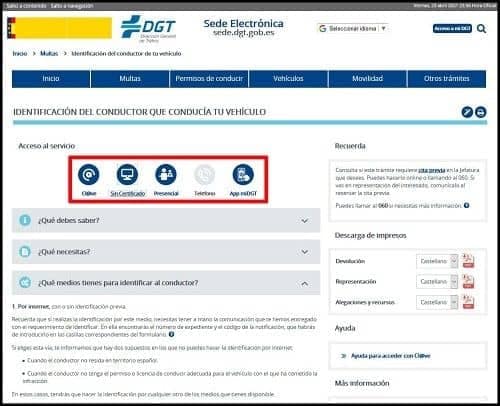 Identificar conductor en DGT por internet, correo o cita previa