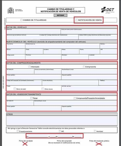 Notificar venta de vehículo en DGT - DGT Cita Previa